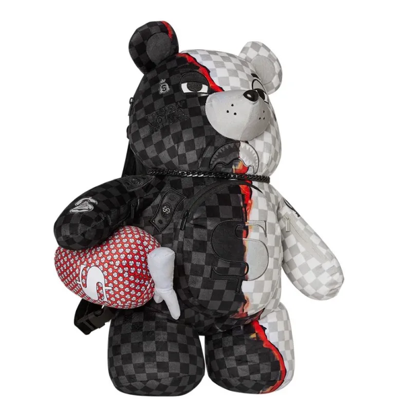 Mochila Oso Sprayground Ring of Fire, oso viajero en dos colores