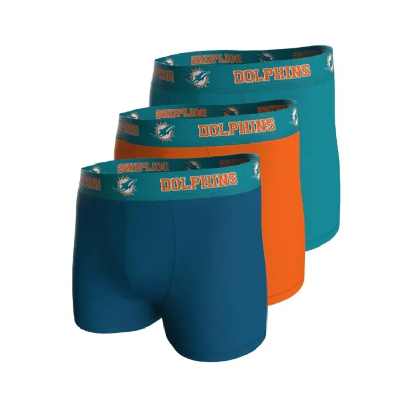 Pack 3 Calzoncillos Boxer Miami Dolphins en tres colores