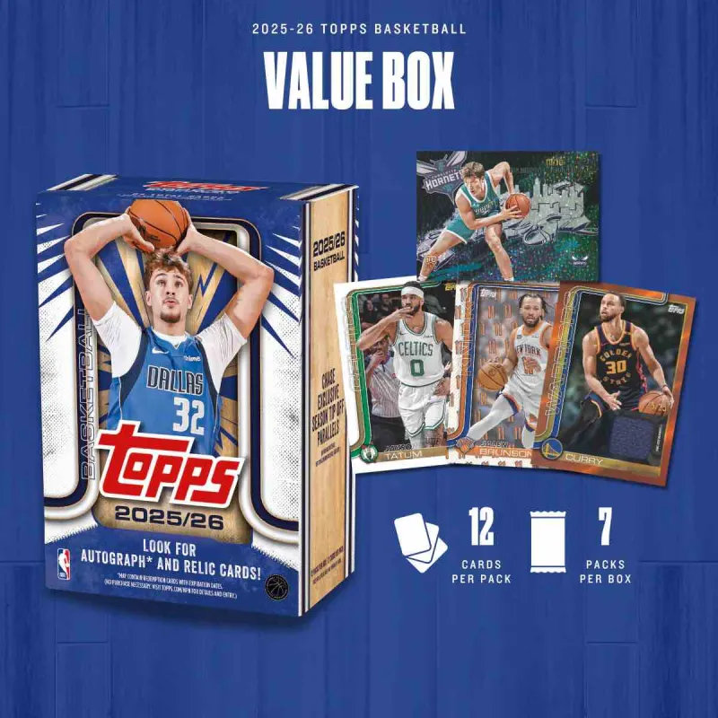 Caja Topps Basketball 2025-26 Value Box NBA Flagship Oficial