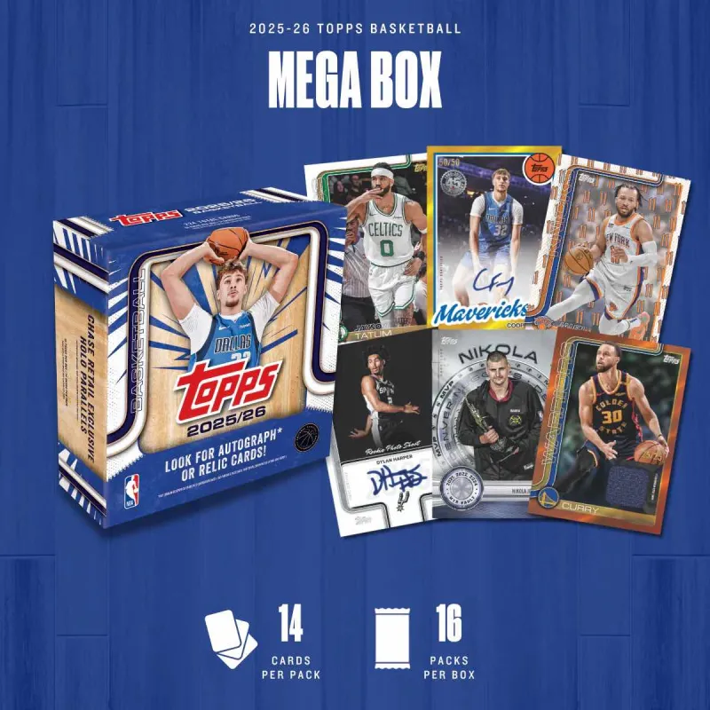 Caja Topps Basketball 2025-26 Mega Box NBA Flagship Oficial